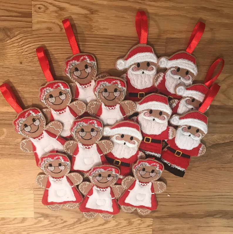 Gingerbread Santa and Mrs Claus - Etsy