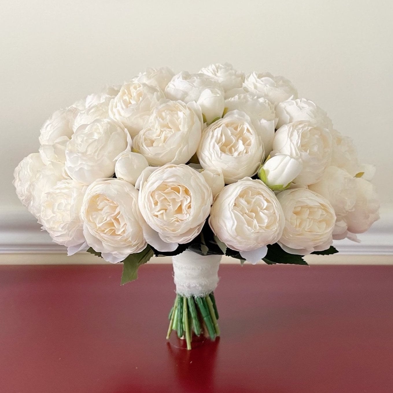 White peonies bouquet store