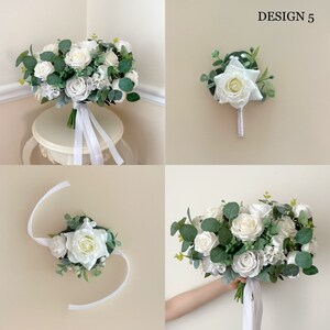 Ivory White & Greenery Bouquet Wedding Bouquetbridal - Etsy