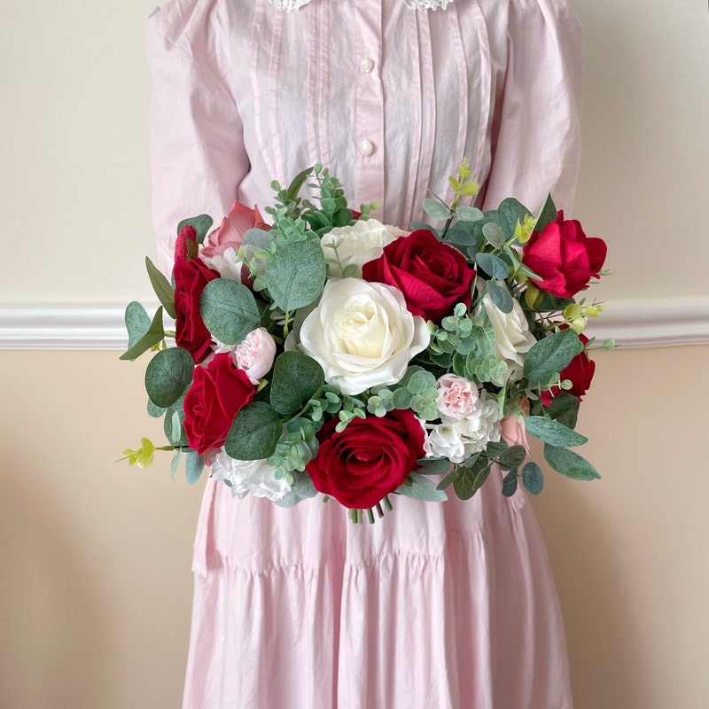 Red and Pink Bouquet - Etsy