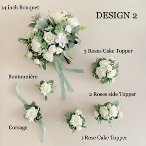 Ivory White & Greenery Bouquet Wedding Bouquetbridal - Etsy Canada