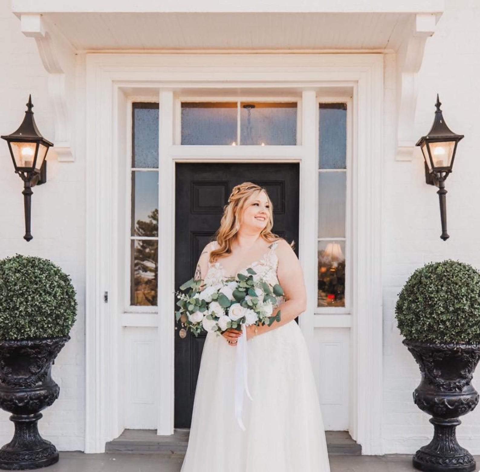White- Ivory & Greenery Bouquet, Wedding Bouquet, Bridal Bridesmaids ...
