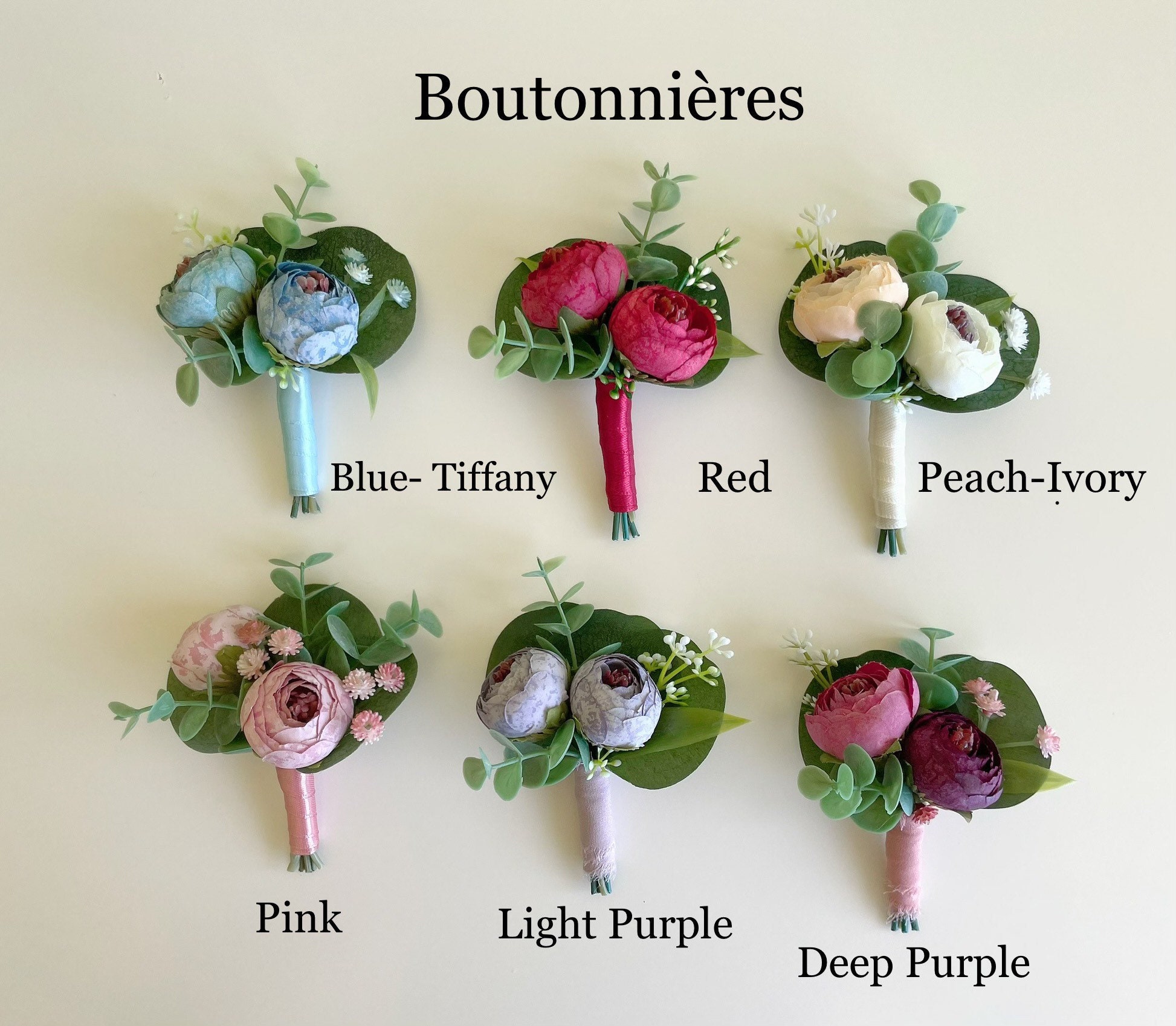 Peony Boutonniere Corsage Red Blue Pink Peach Purple - Etsy Canada