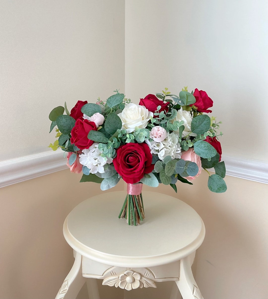 Wedding Bouquet Red Pink Rose Bouquet Red Rose Bouquet - Etsy