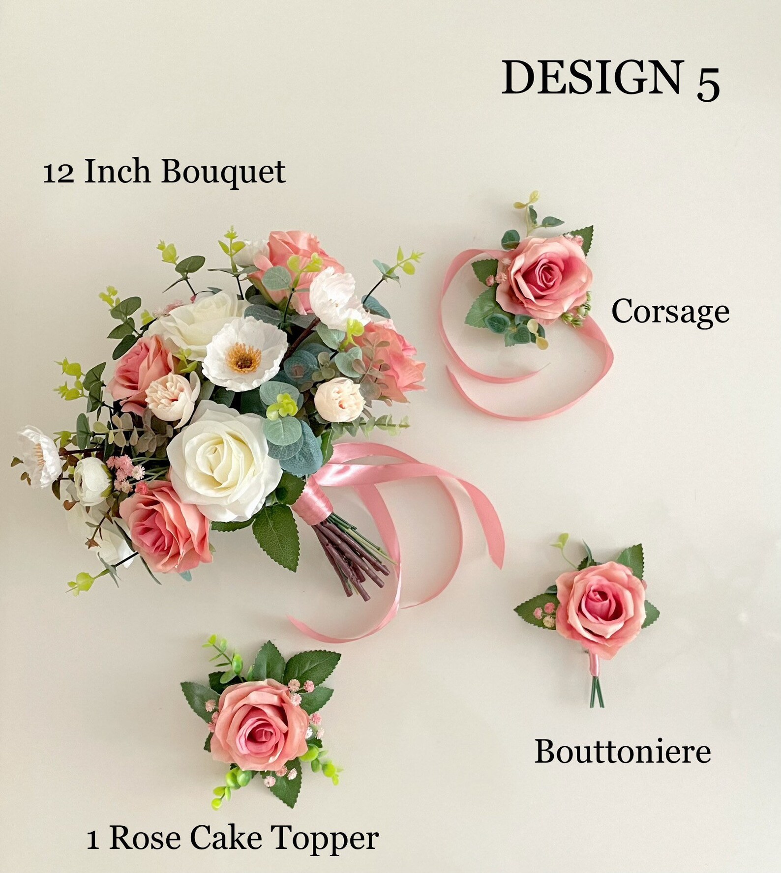 Ivory White & Greenery Bouquet Wedding Bouquetbridal - Etsy Canada