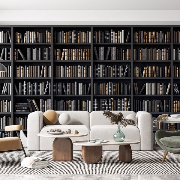 Library Wallpaper - Etsy