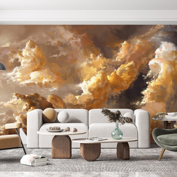 Vintage Clouds Wallpaper - Etsy