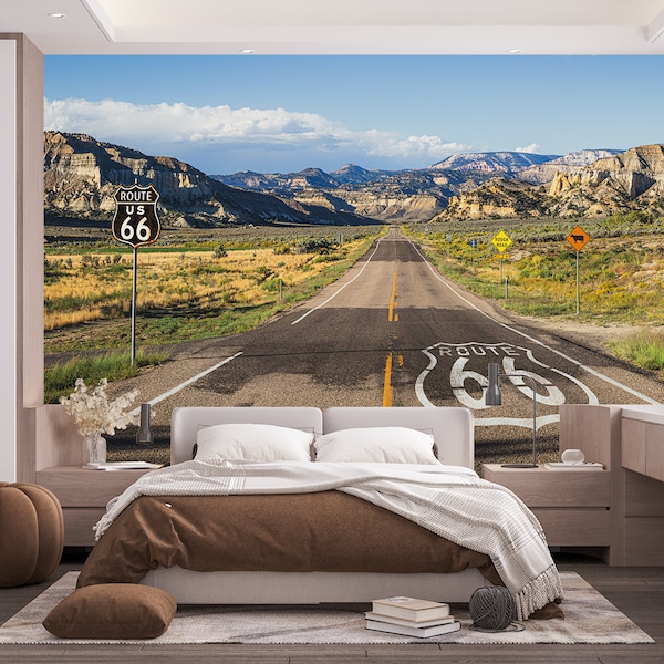 Route 66 Wall Mural - Etsy