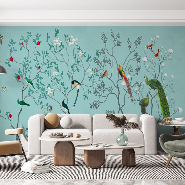 Chinoiserie Wallpaper - Etsy UK