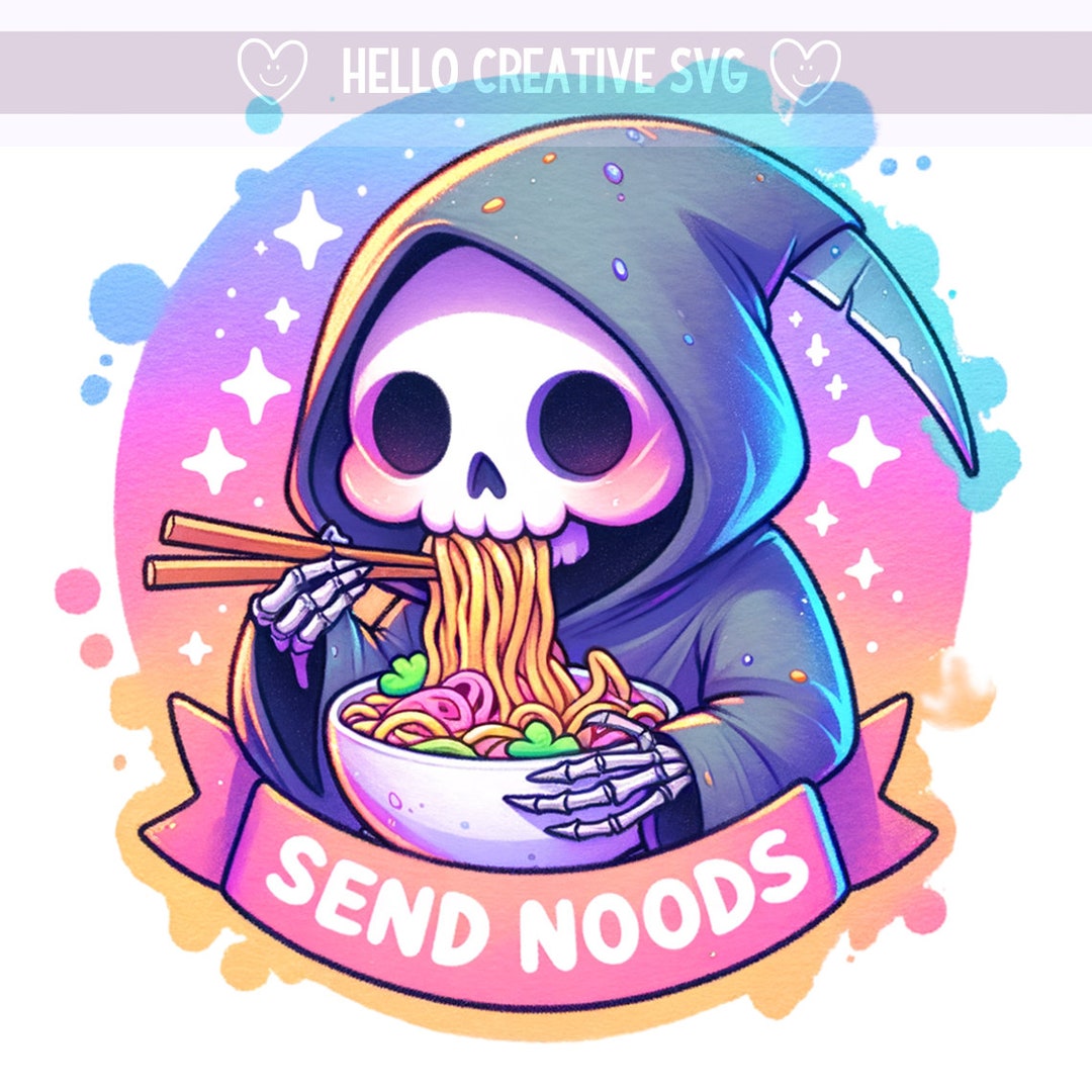 Send Noods PNG, Noodle Clipart, Ramen Grim Reaper PNG, Grim Reaper ...
