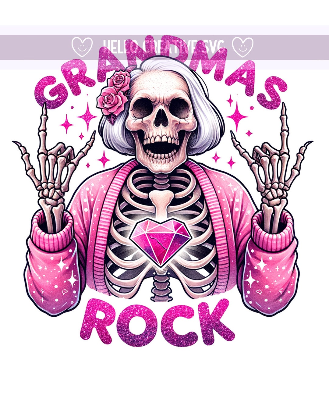 Skeleton Grandma PNG, Grandmas Rock PNG, Funny Grandma Clipart, Mothers ...