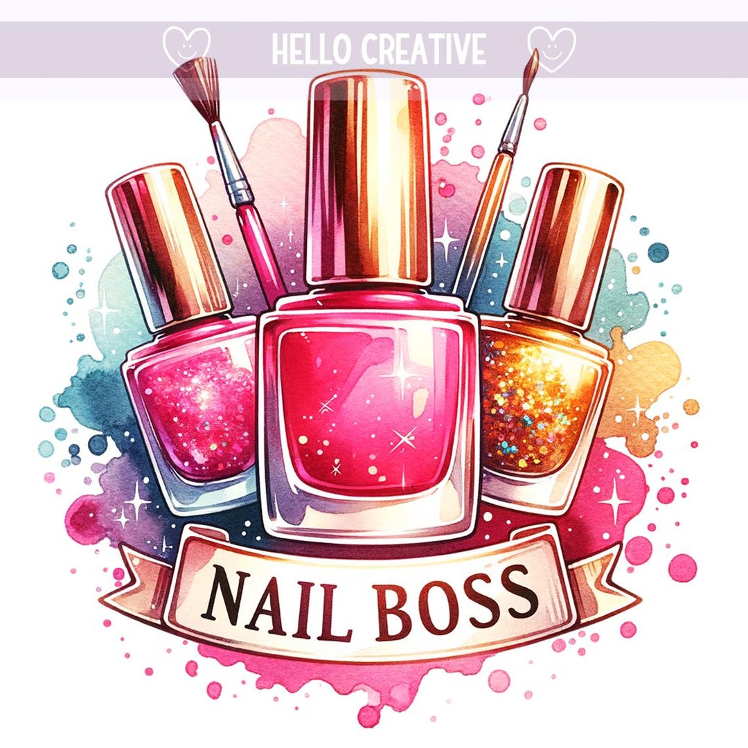Nail Boss PNG, Glitter Nail Polish Clipart, Nail Artist PNG, Nail Tech ...