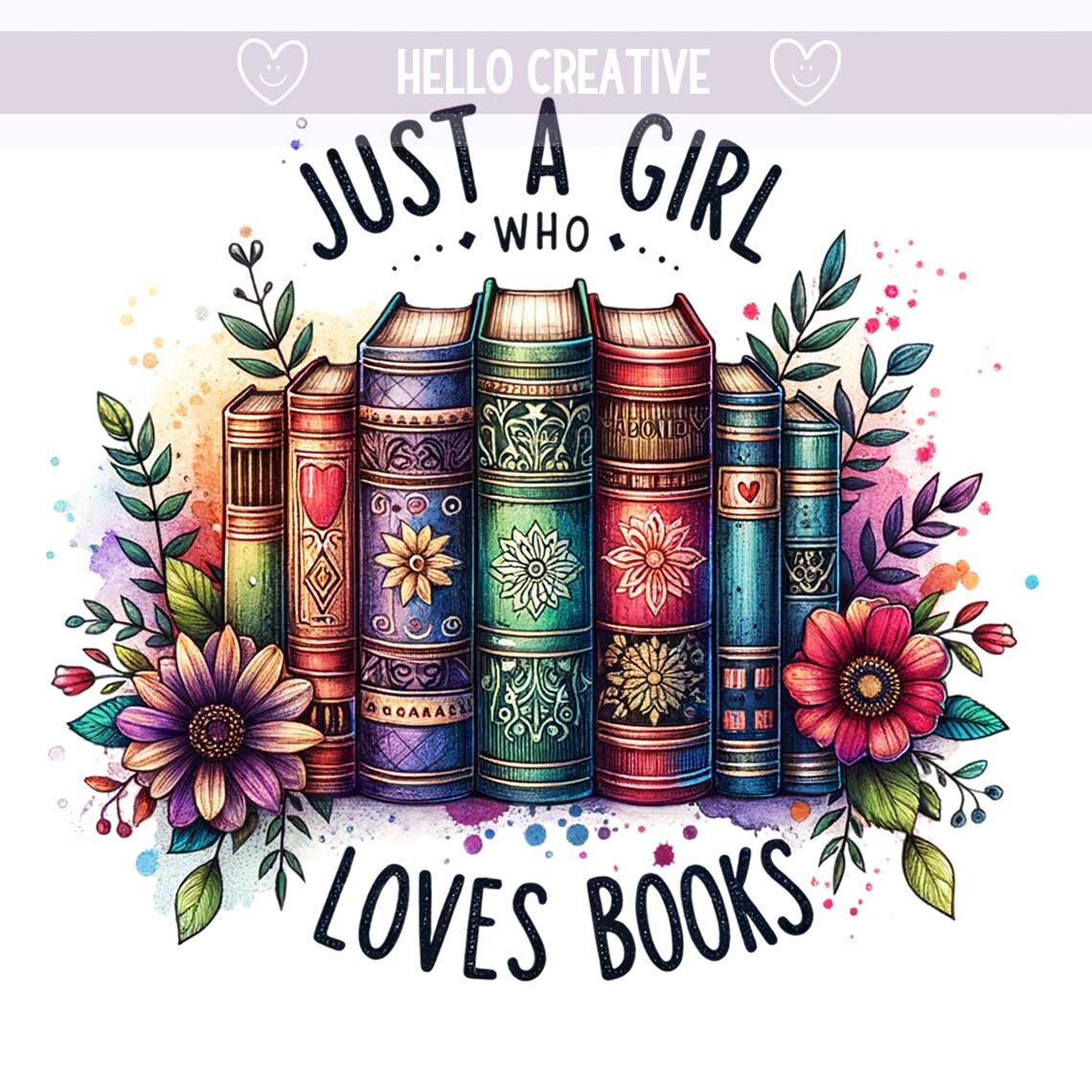 Just A Girl Who Loves Books PNG, Bookish Png, Retro Png, Reading, Book ...