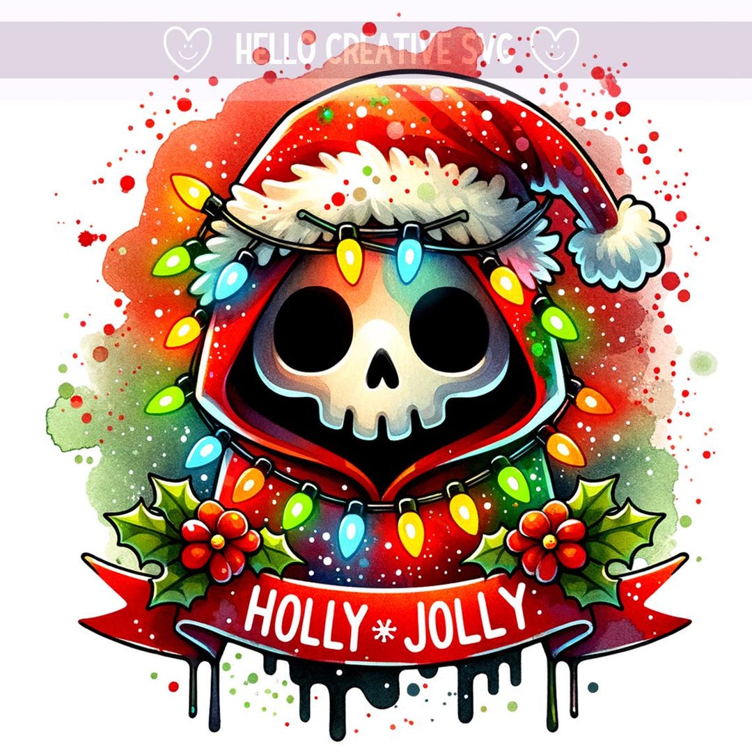 Holly Jolly Png, Christmas PNG, Christmas Grim Reaper, Holly Jolly ...