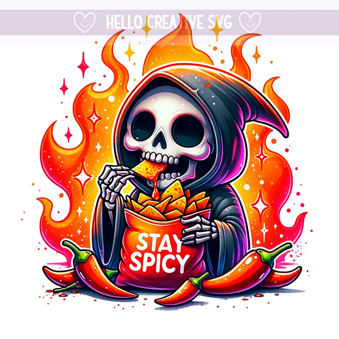 Stay Spicy PNG, Cinco De Mayo Png, Mexican Grim Reaper, Snarky Skeleton ...