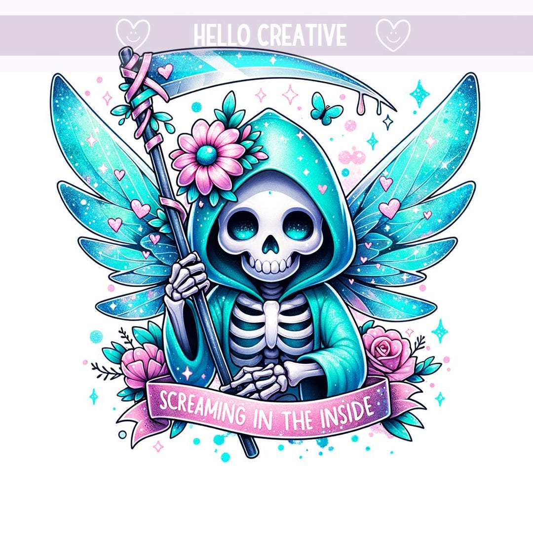 Screaming in the Inside PNG, Angel Grim Reaper Clipart, Skeleton PNG ...