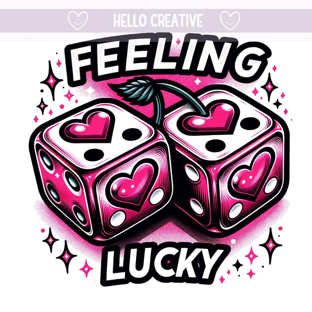 Feeling Lucky Png, Lucky Girly Png, Cherry Png, Aesthetic Png, Dice Png ...