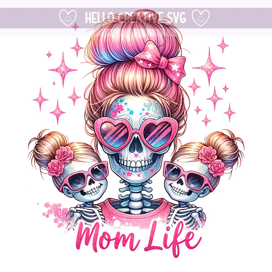 Mom Life PNG, Skeleton Mom Clipart, Mama Skull Png, Mothers Day Clipart ...