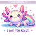 Iridescent Axolotl PNG, Sublimation Design, Kids PNG, Baby Axolotl Png ...