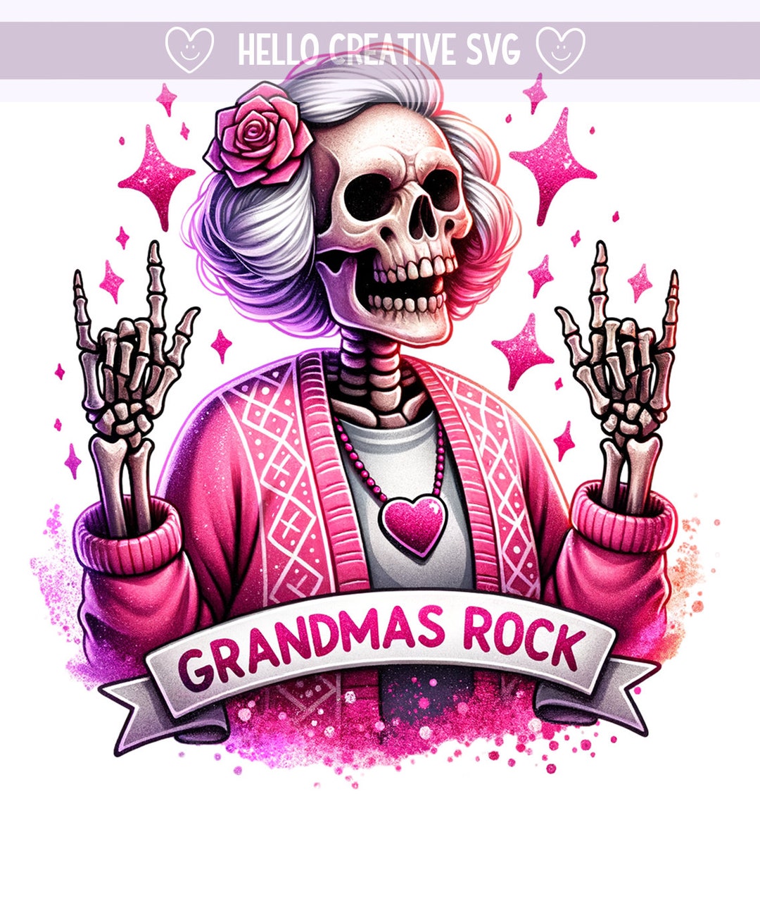 Skeleton Grandma PNG, Grandmas Rock PNG, Funny Grandma Clipart, Mothers ...