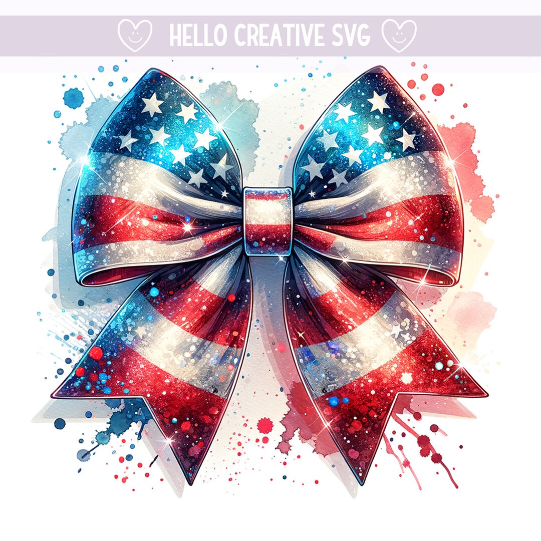 Coquette American Flag PNG, Coquette Bow Png, 4th of July Png, Fourth ...