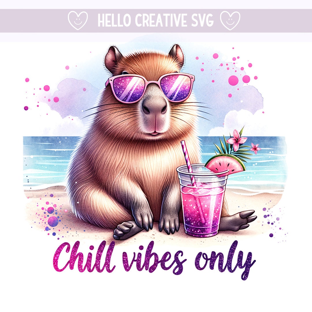 Summer Capybara PNG, Chill Vibes Only, Capybara Clipart, Capybara PNG ...