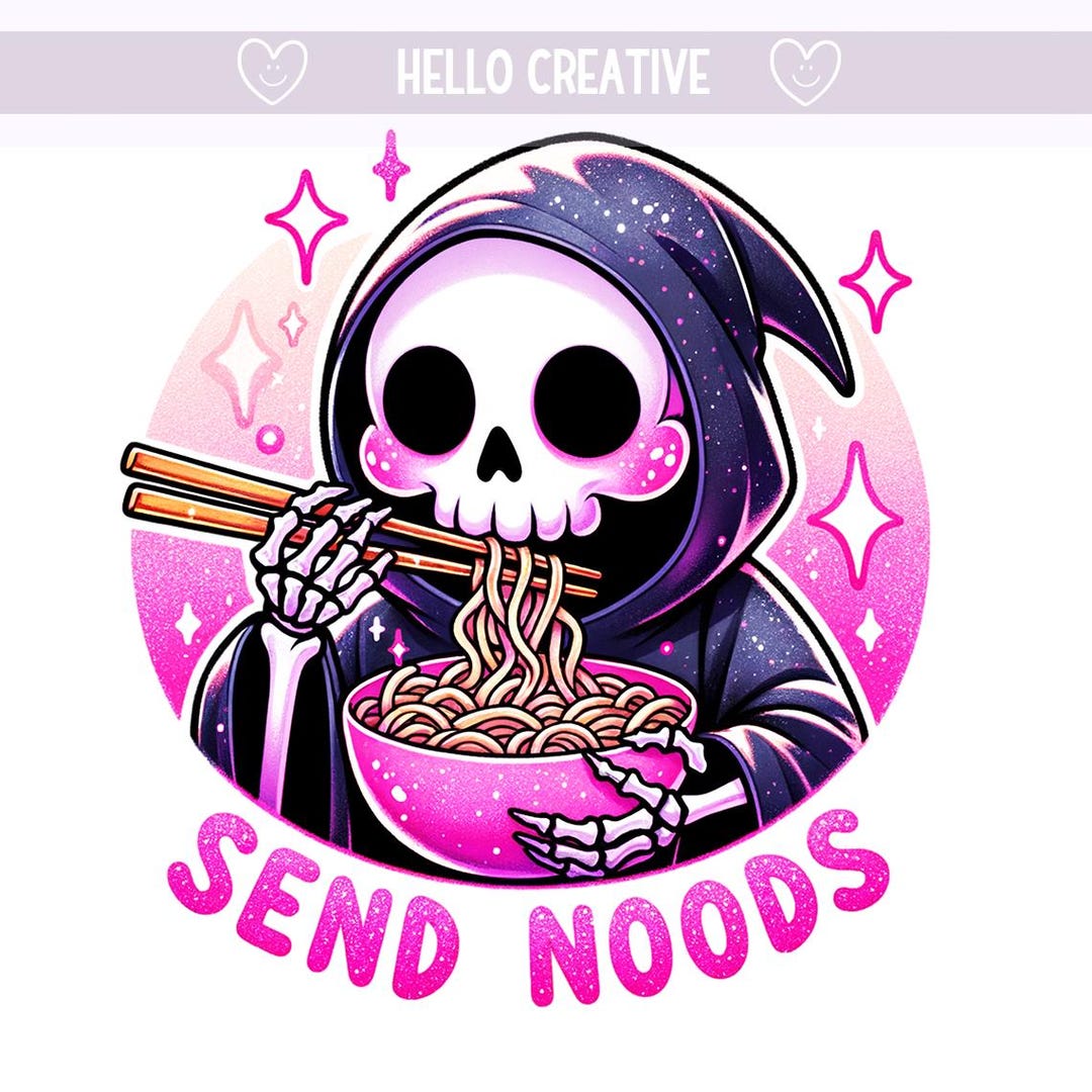 Send Noods PNG, Noodle Clipart, Ramen Grim Reaper PNG, Grim Reaper ...