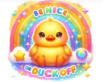 Be Nice or Duck off PNG, Funny Duck Clipart, Duck PNG, I Don't Give a ...