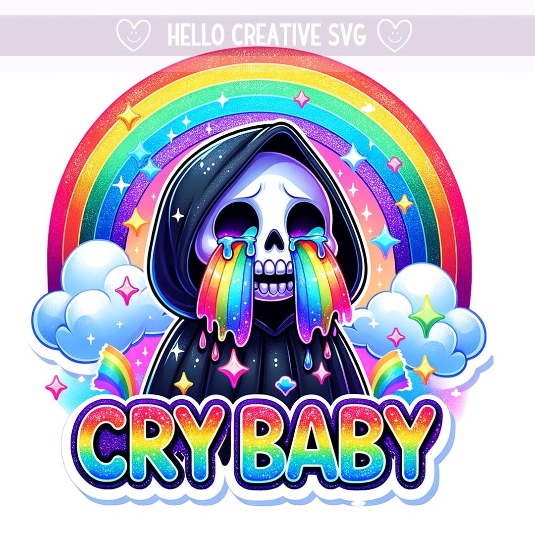 Cry Baby PNG, Cry Grim Reaper Clipart, Rainbow PNG, Grim Reaper, Snarky ...