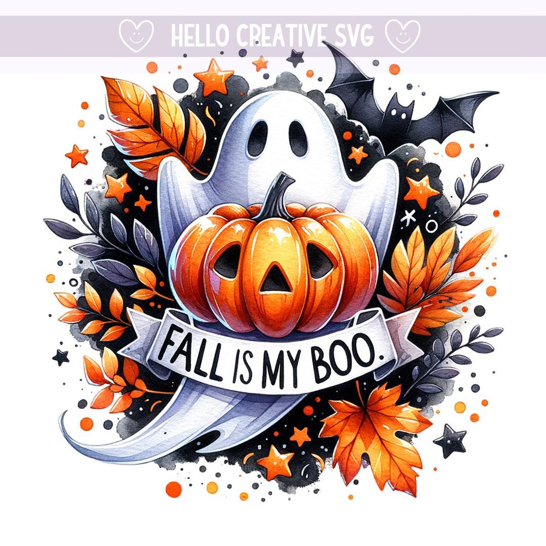 Fall is My Boo PNG, Ghost Clipart, Fall Ghost Vibes, Halloween Pumpkins ...
