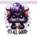 It's All Good Cat PNG, Whimsical Quirky Cat Clipart, Cat Clipart, Black ...