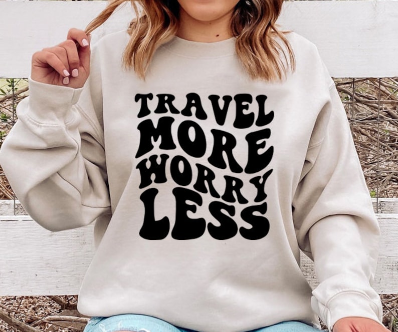 Travel More Worry Less Svg, Worry Less SVG, Travel, Svg Cut File, Wavy ...