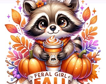Raccoon Fall SVG, Funny Raccoon Fall Clipart, Raccoon Halloween ...