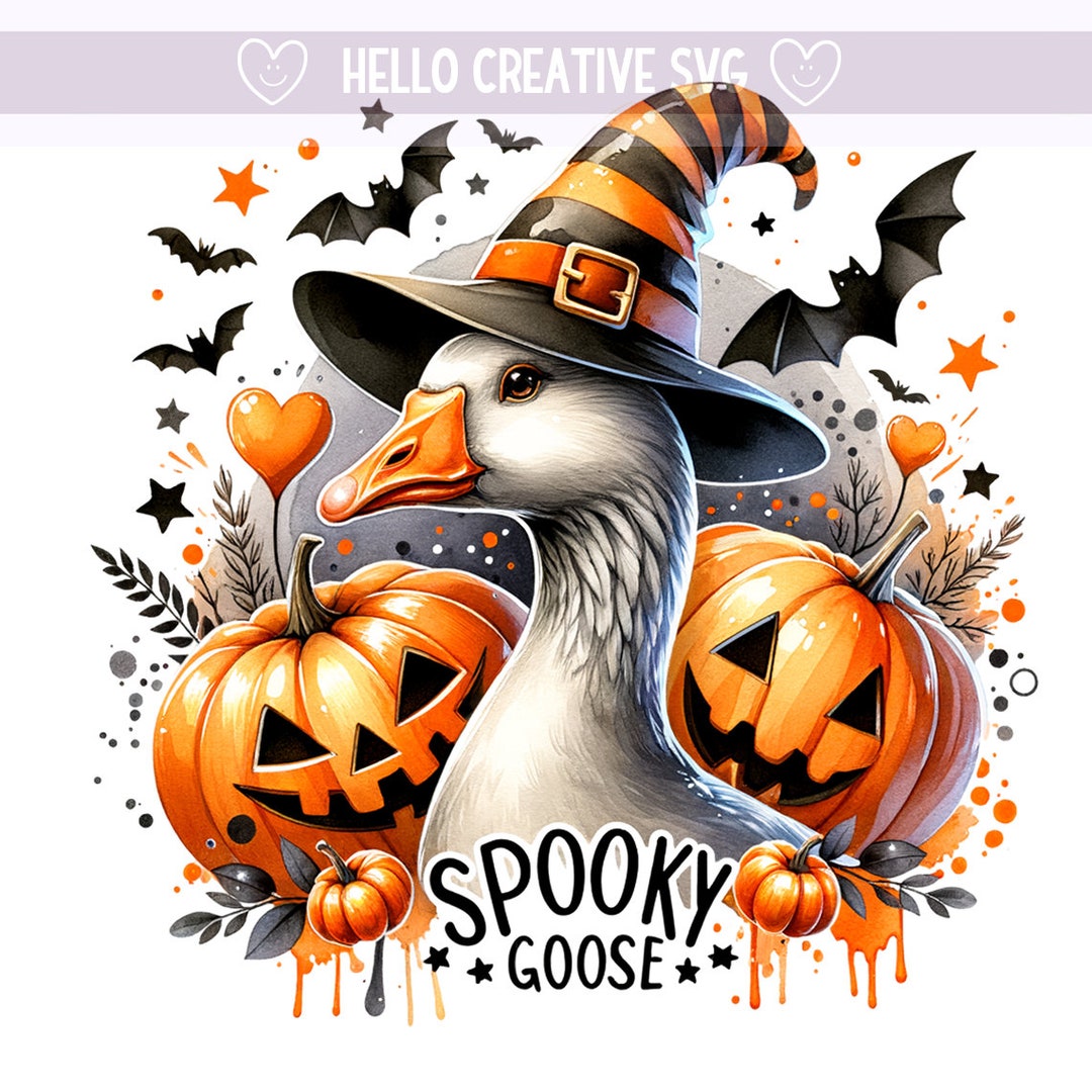 Spooky Goose PNG, Funny Goose Clipart, Goose Clipart, Halloween Goose ...
