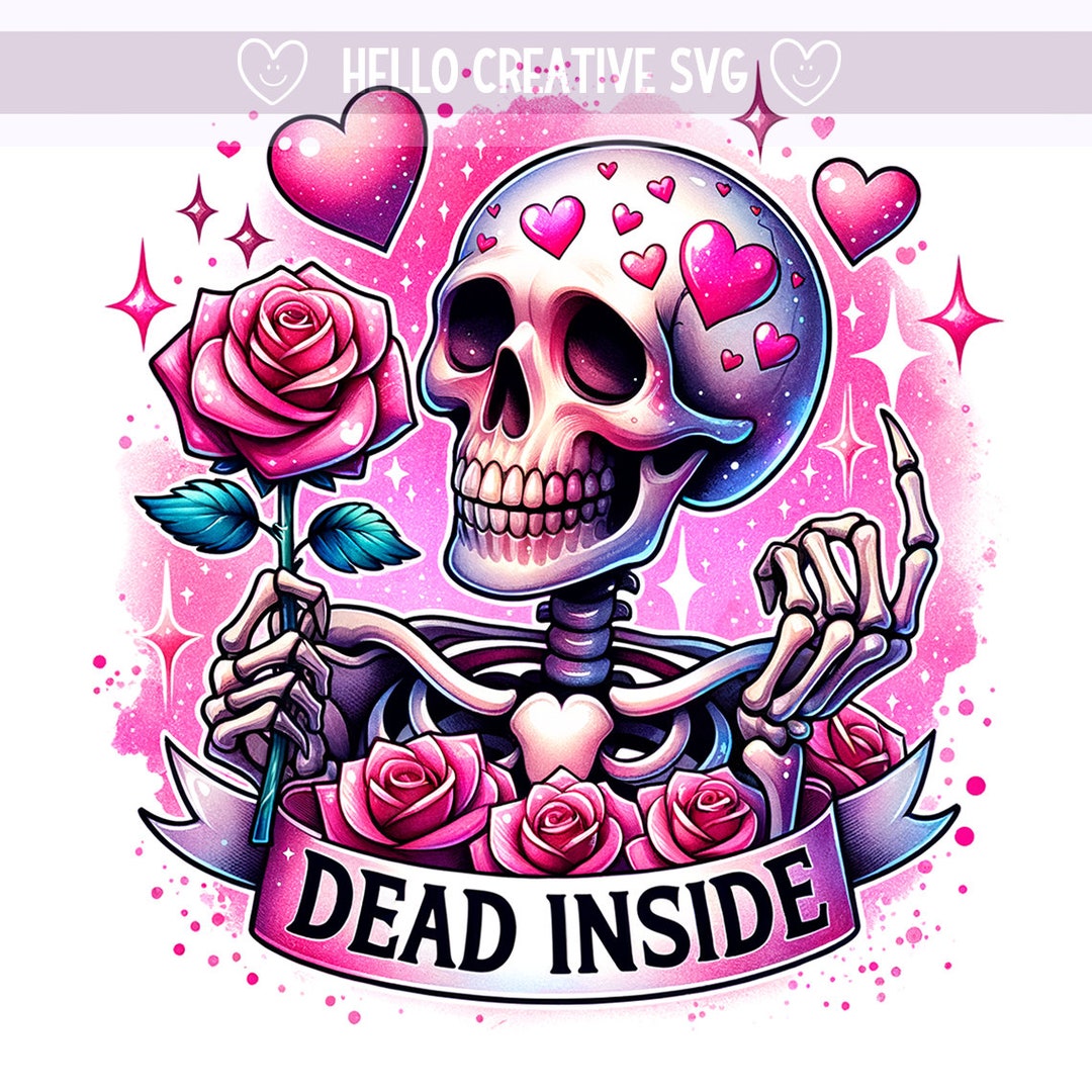 Dead Inside PNG, Snarky Skeleton PNG, Anti-valentine's Clipart, Skeleton Clipart, Checkered ...