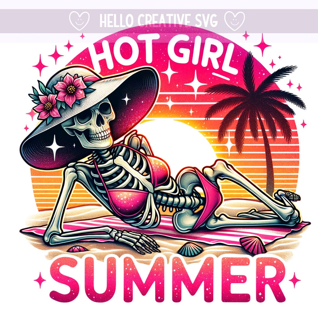 Hot Summer Girl PNG, Summer Skeleton Clipart, Snarky Skeleton ...