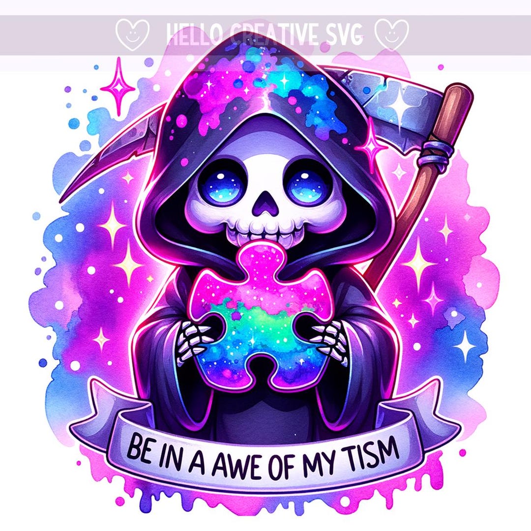 Be in Awe of My Tism PNG, Autism Awareness, Grim Reaper Clipart ...