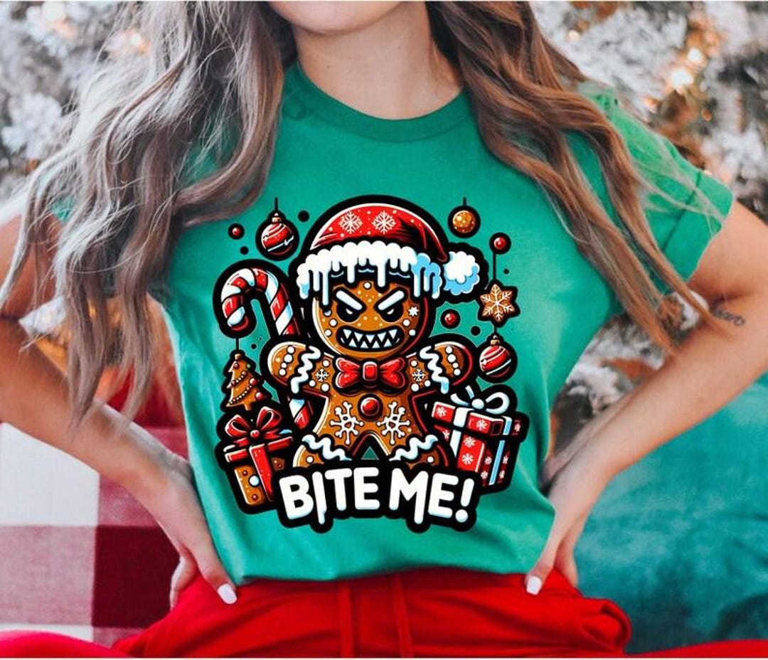 Bite Me Png, Ginger Bread Man PNG, Christmas Png, Christmas Ginger ...