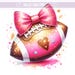 Disco Football PNG, Retro Football Png, Coquette Football Clipart, Bow ...