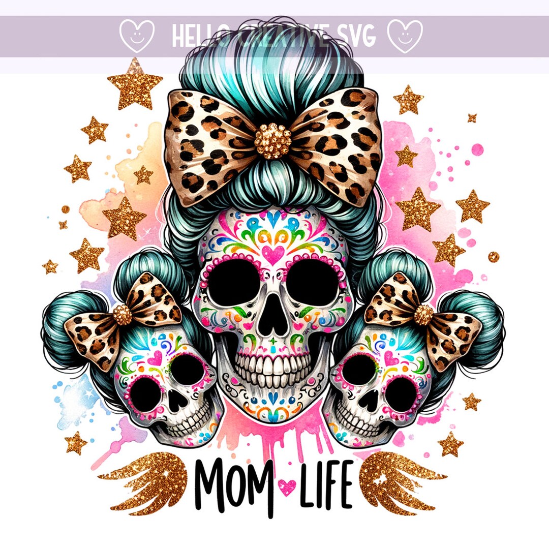 Mom Life PNG, Skeleton Mom Clipart, Mama Leopard Skull Png, Mothers Day ...