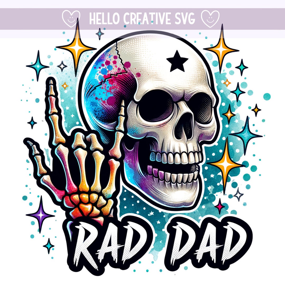 Rad Dad Clipart, Skeleton Dad PNG, Best Dad Clipart, Fathers Day Png ...