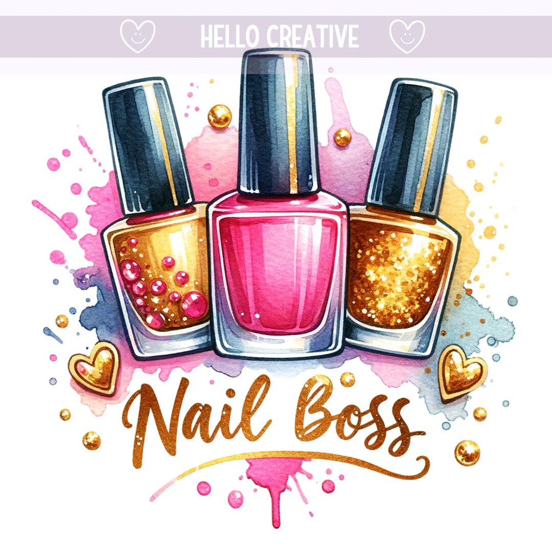 Nail Boss PNG, Glitter Nail Polish Clipart, Nail Artist PNG, Nail Tech ...