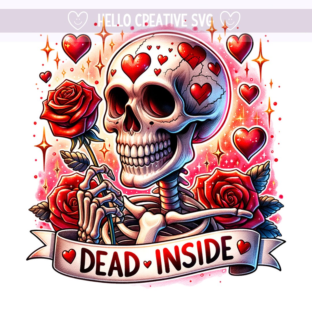Dead Inside PNG, Snarky Skeleton PNG, Anti-valentine's Clipart, Skeleton Clipart, Checkered ...
