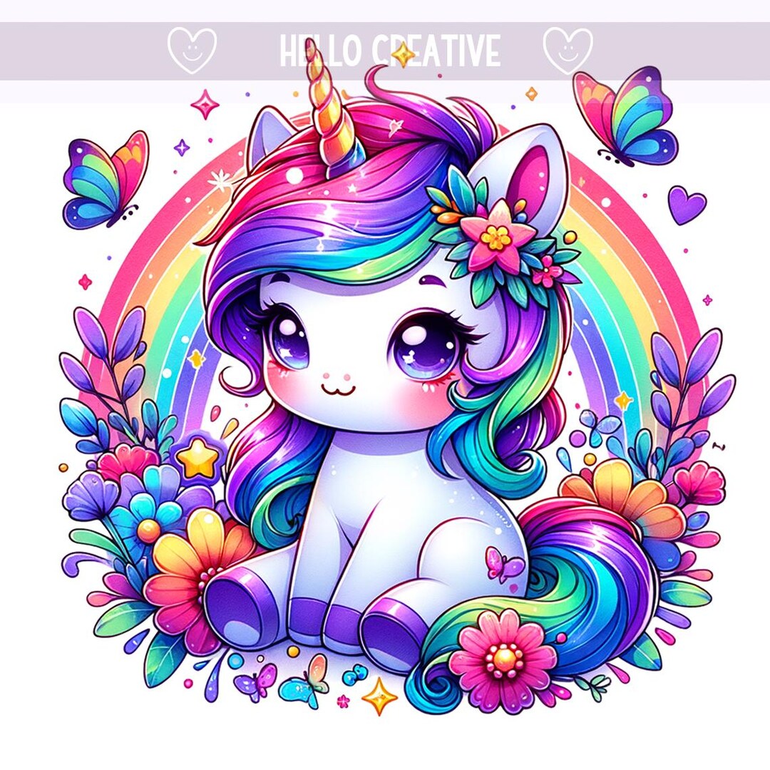 Watercolor Unicorn PNG, Unicorn Clipart, Rainbow Unicorn Clipart, Baby ...