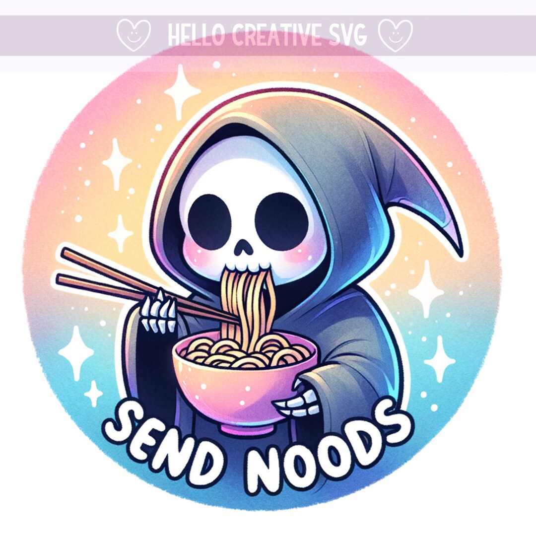 Send Noods PNG, Noodle Clipart, Ramen Grim Reaper PNG, Grim Reaper ...