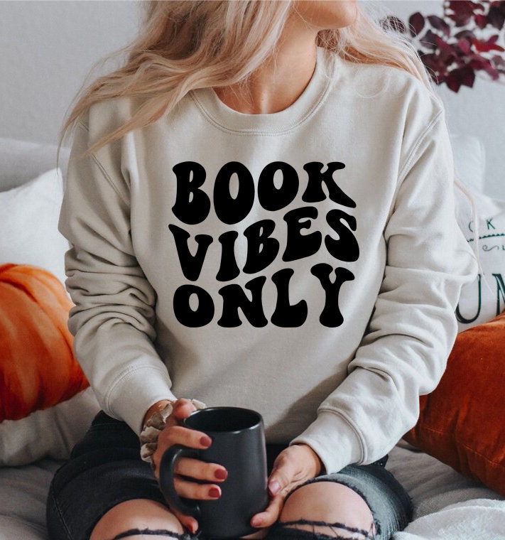 Book Vibes Only SVG Good Vibe Book SVG Svg Cut File Wavy - Etsy