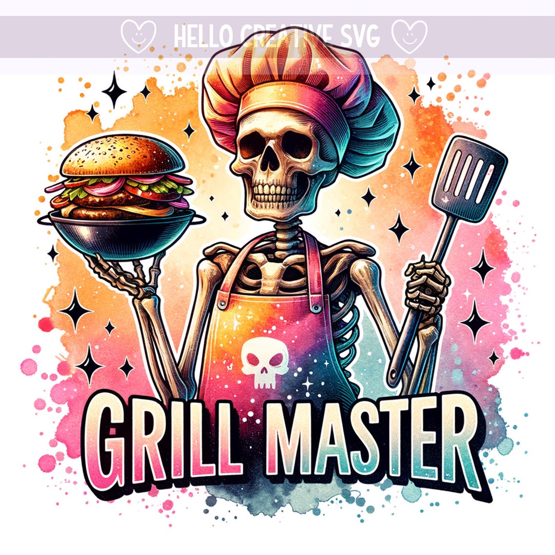 Grill Master Skeleton Clipart, Funny Grilling Skeleton PNG, Fathers Day ...