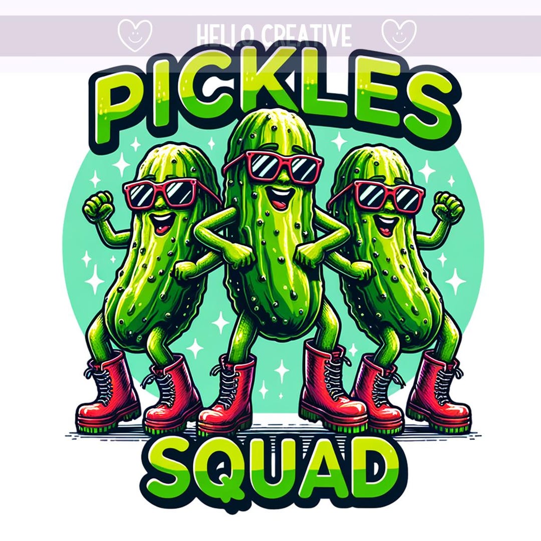 Pickle Squad Png, Cute Pickles Squad Png, Lover Pickle Cucumber Png ...