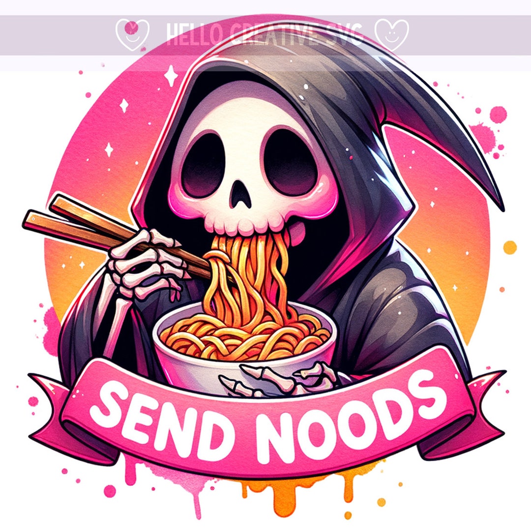 Send Noods PNG, Noodle Clipart, Ramen Grim Reaper PNG, Grim Reaper ...