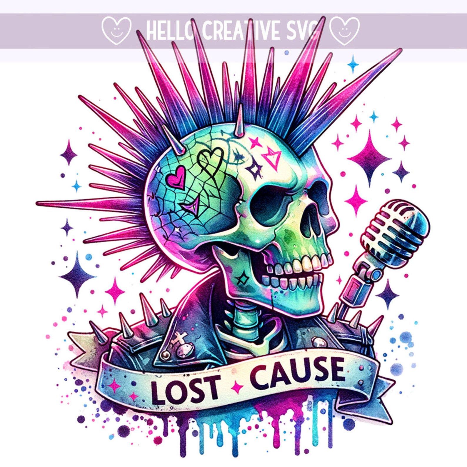 Lost Cause PNG, Snarky Skeleton Clipart, Punk Skeleton PNG, Punk ...